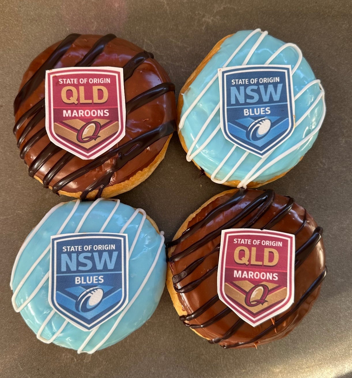 State of orgin donuts | Sweet Dreams Sydney